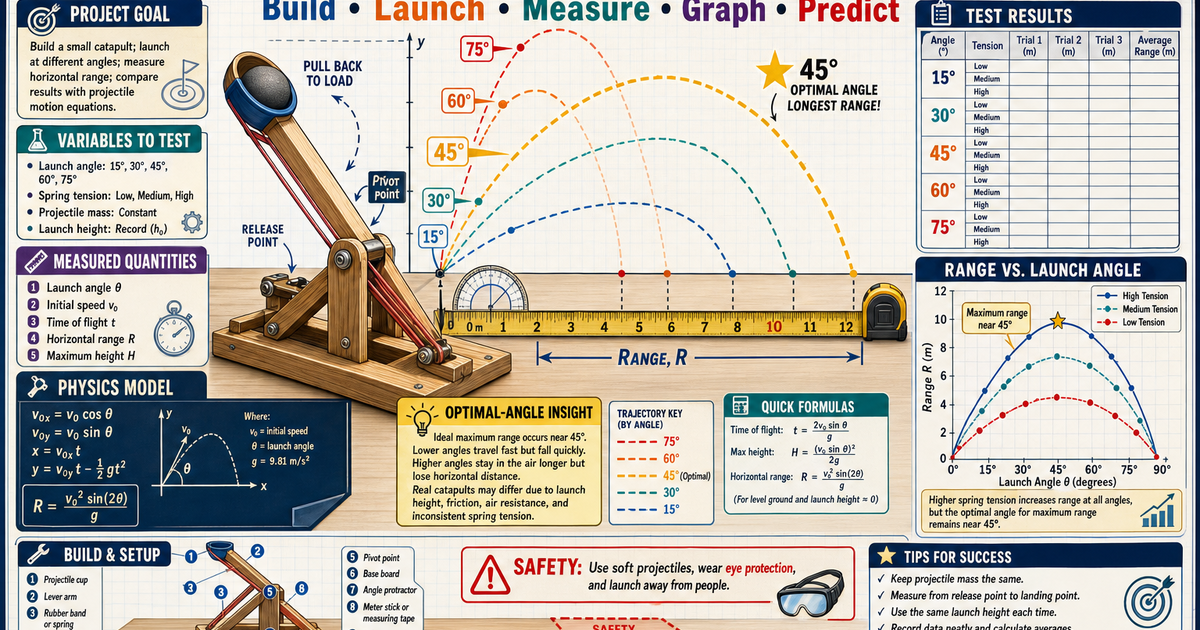 Catapult Projectile Motion Project Infographic | LivePhysics™