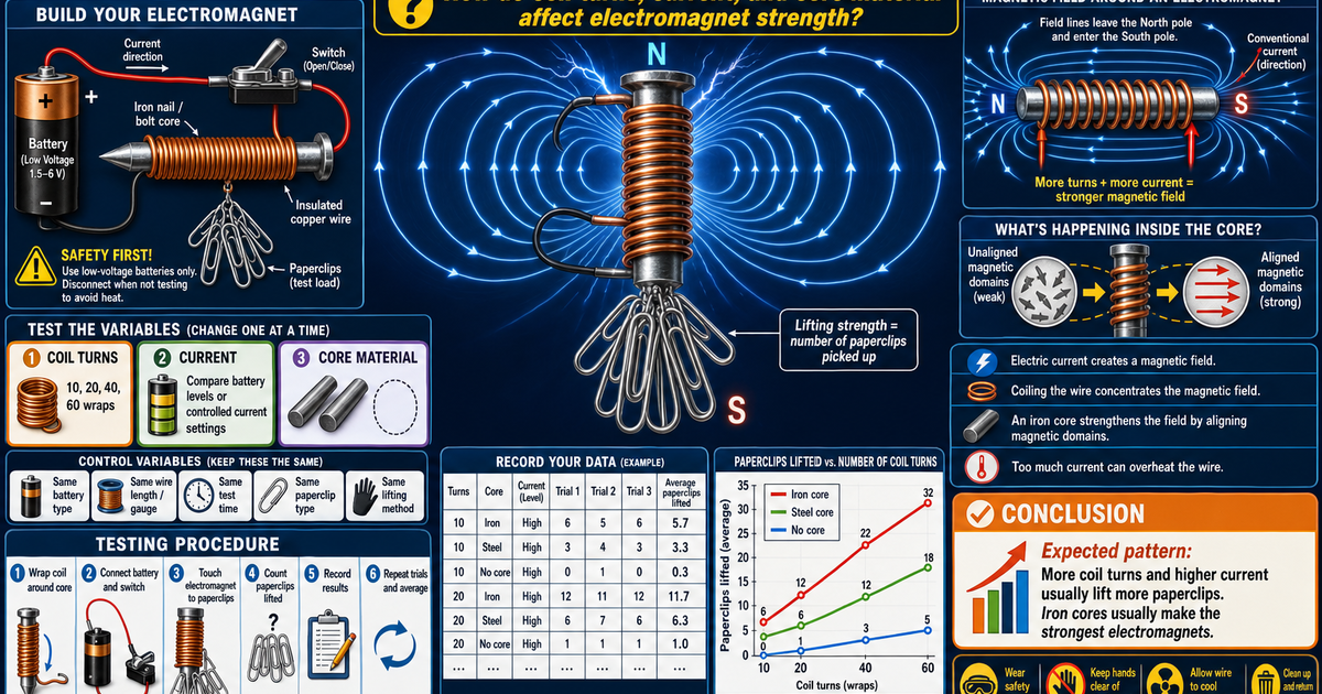 Electromagnet Strength Testing Project Infographic | LivePhysics™
