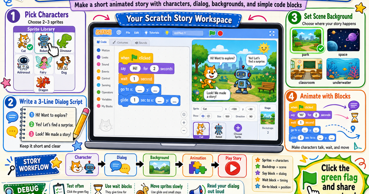 Scratch Animation Story Project Infographic | LivePhysics™