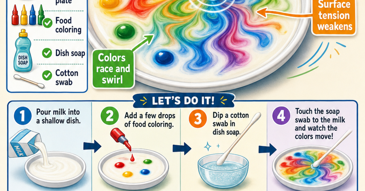 The Color-Changing Milk Experiment Infographic | LivePhysics™