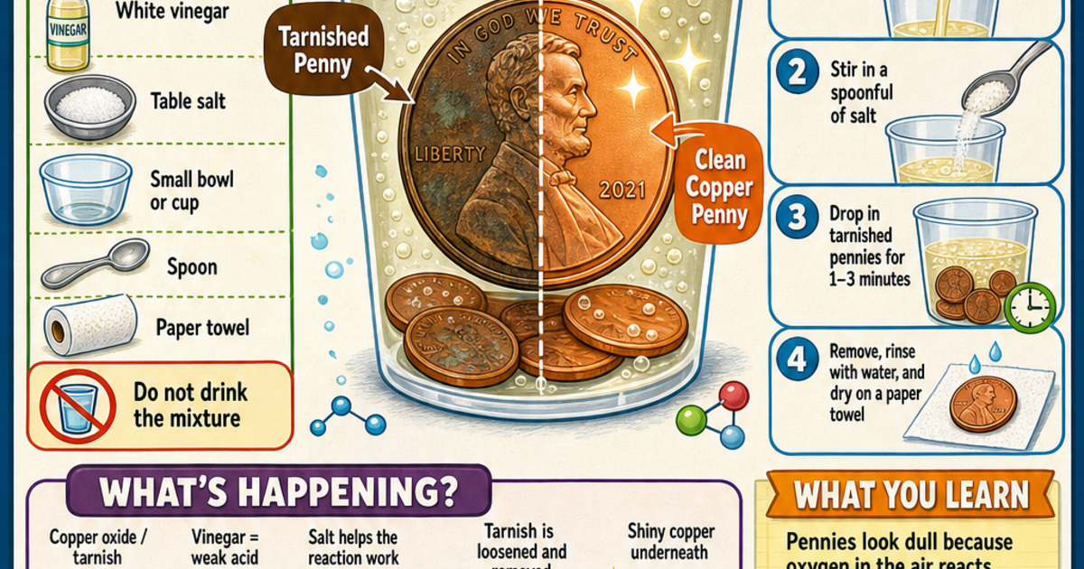 The Penny Cleaning Experiment Infographic | LivePhysics™