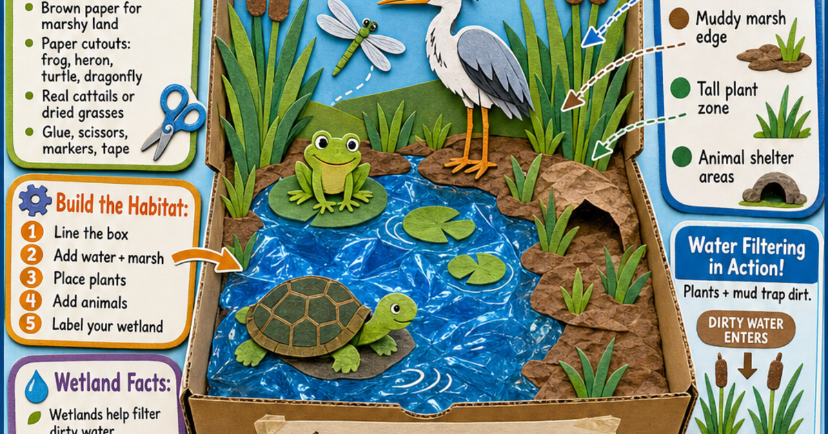 Wetland Habitat Diorama Project Infographic | LivePhysics™