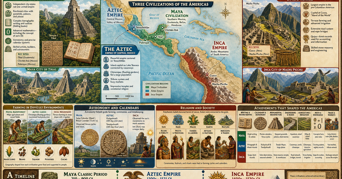The Maya, Aztec, and Inca Infographic | LivePhysics™