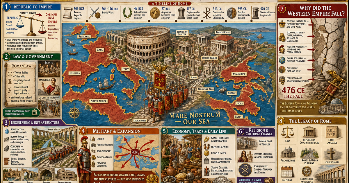 The Roman Empire Infographic | LivePhysics™