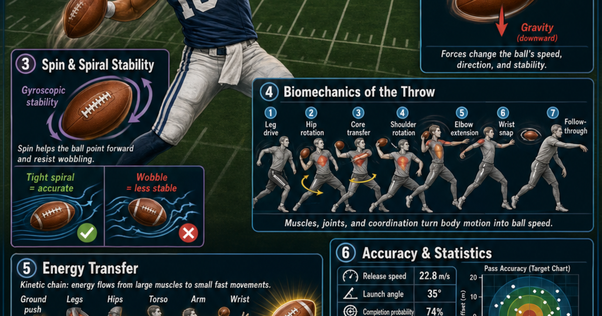 Sports Science: The Physics of a Football Throw Infographic | LivePhysics™