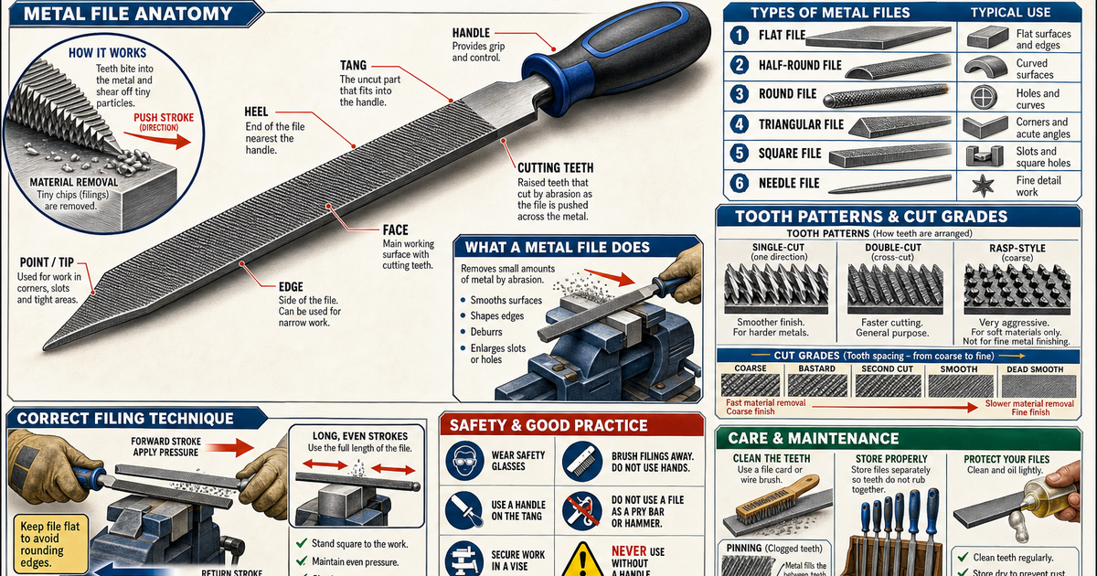 Tools & Workshop Machines: Metal File Infographic | LivePhysics™