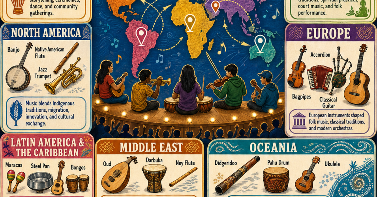 World Cultures: Musical Instruments Around the World Infographic ...