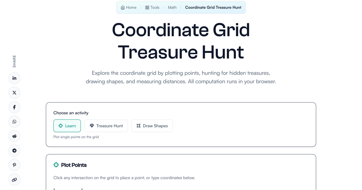 Coordinate Grid Treasure Hunt | LivePhysics™